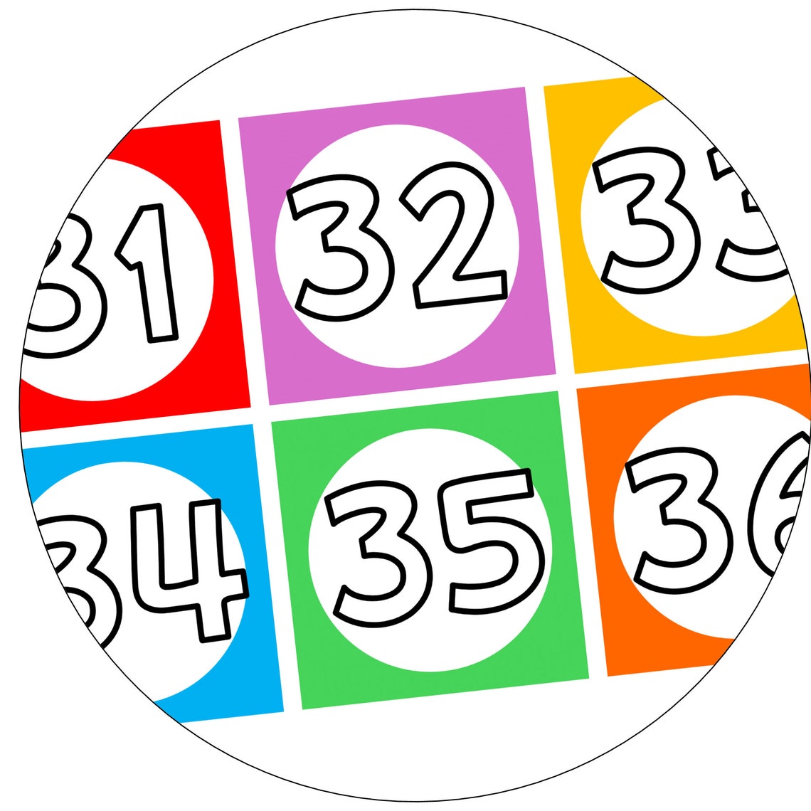 Printable Bright, Colorful Number Labels, Classroom Calendar Number ...