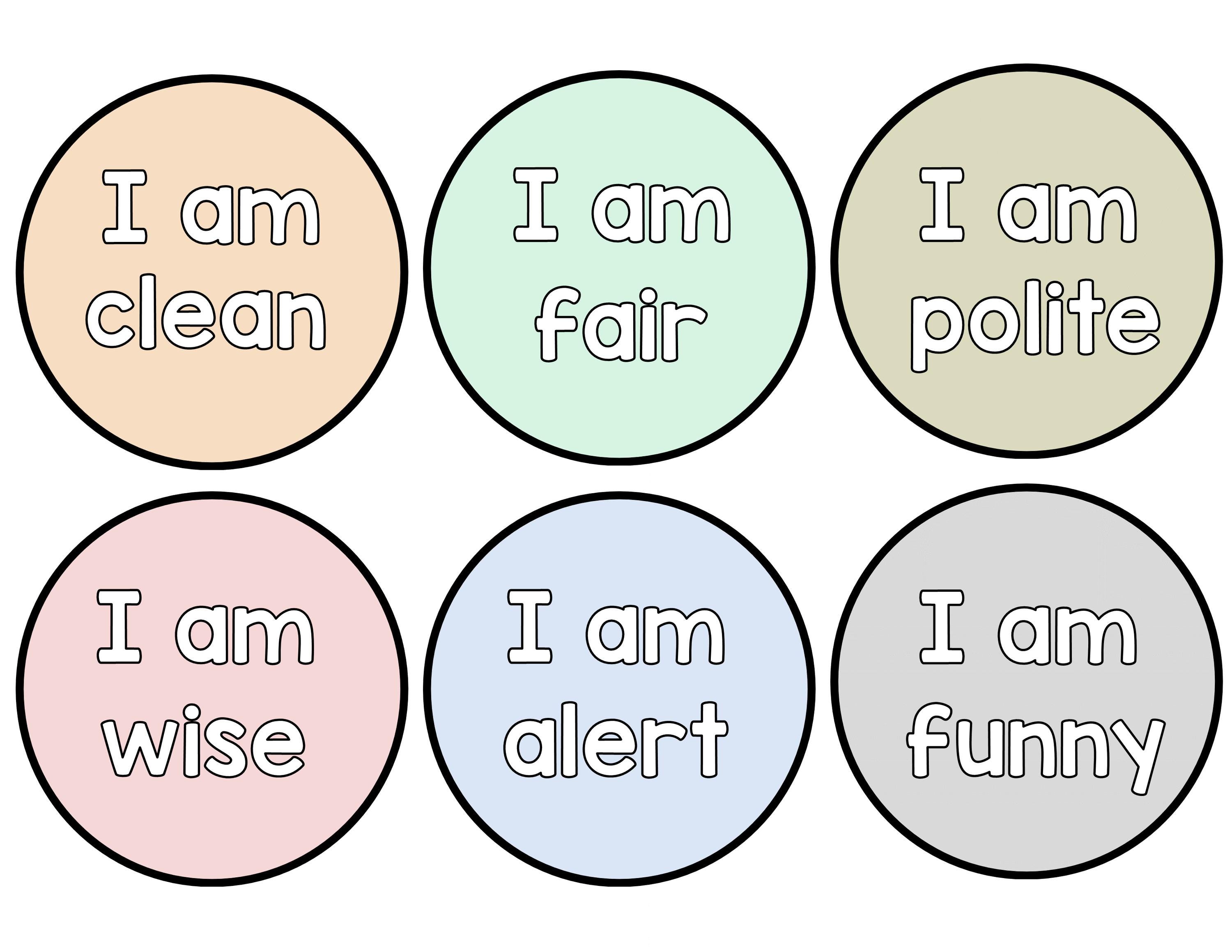 Printable Round Positive Affirmation Labels, Printable Student ...