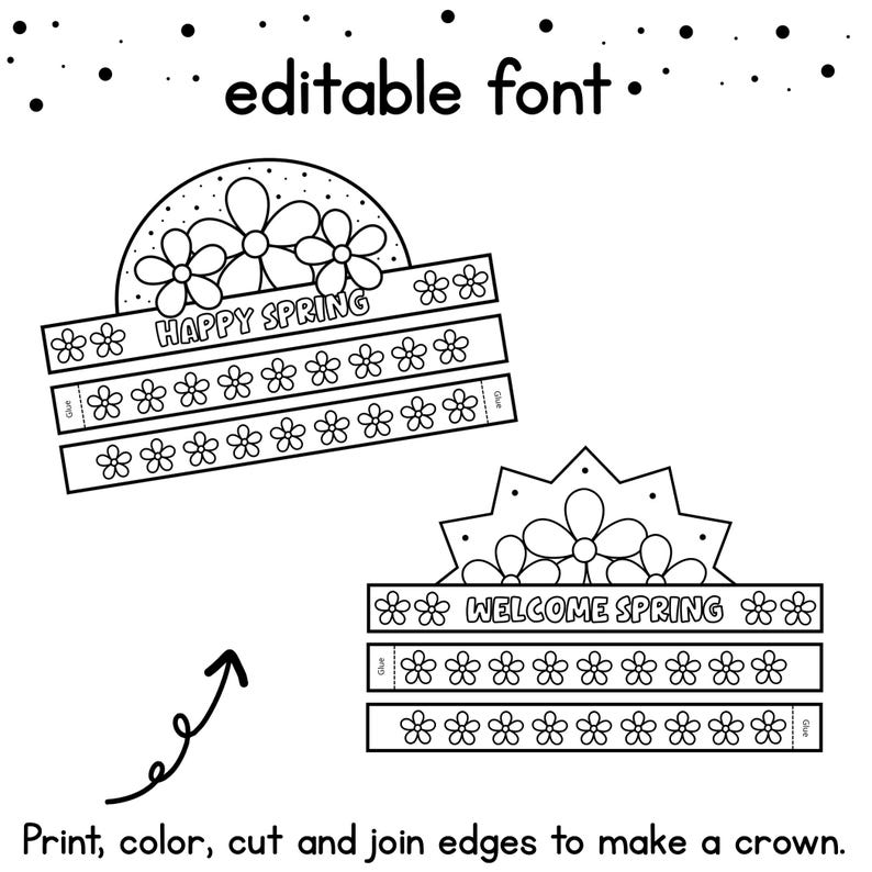 Spring Paper Crown Craft Activity for Kids (4 Designs) - Etsy Canada