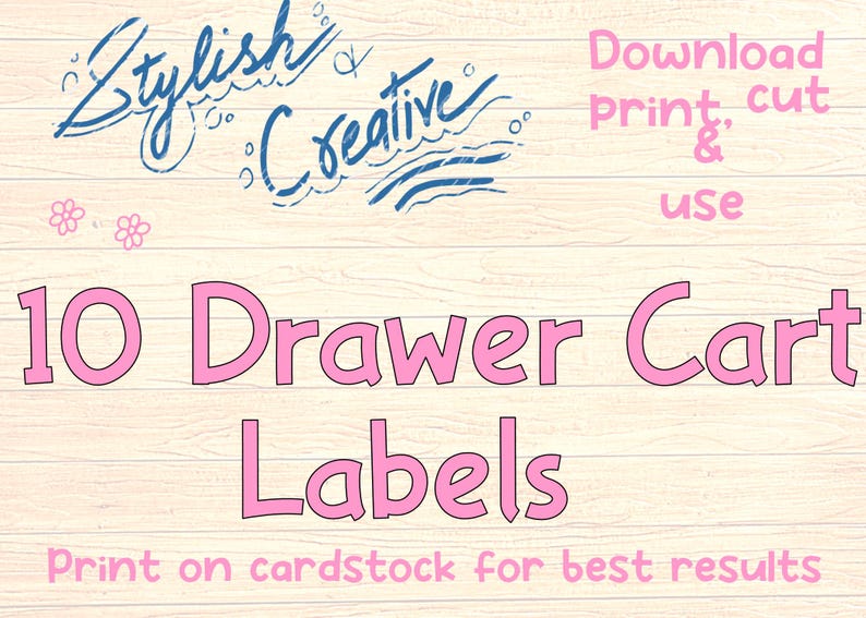 Printable Calm Colors 10 Drawer Cart Labels, Rolling Cart Labels, Name ...