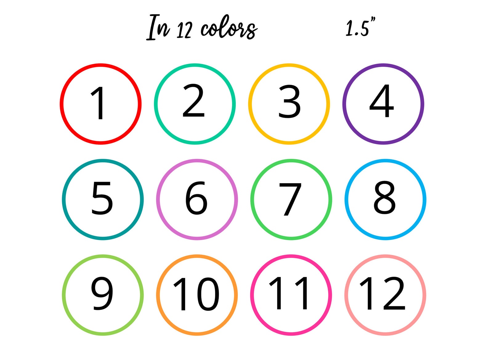 Small Number Tags, Printable Circle Number Labels, Book Bin Labels ...