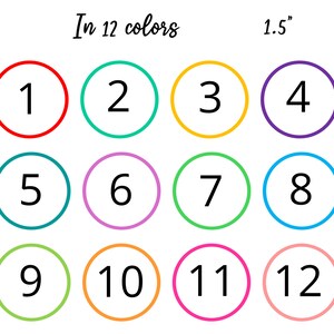 Small Number Tags, Printable Circle Number Labels, Book Bin Labels ...