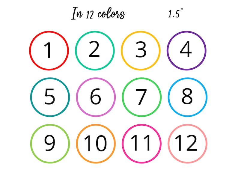 Small Number Tags, Printable Circle Number Labels, Book Bin Labels ...