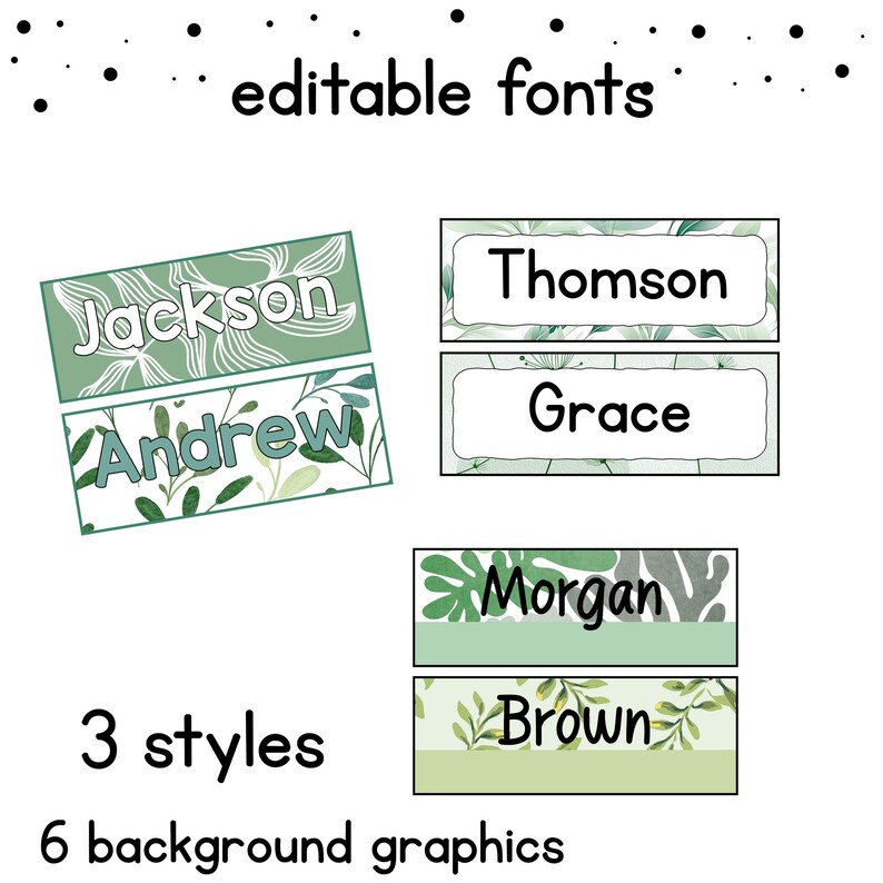 Sage Green Botanical Name Labels, Plants Theme Classroom Decor (PDF ...