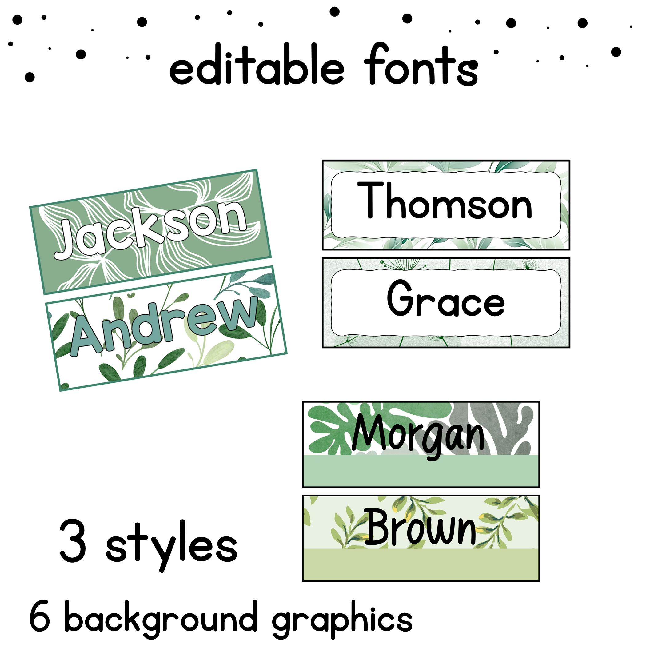Sage Green Botanical Name Labels, Plants Theme Classroom Decor (PDF ...