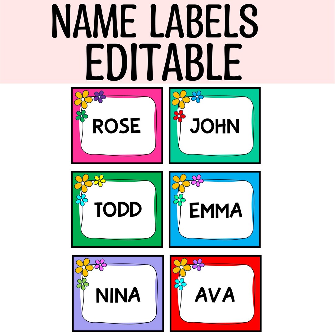 Printable Name Labels, Locker Labels, Mailbox Labels, Bin Tags, Name ...