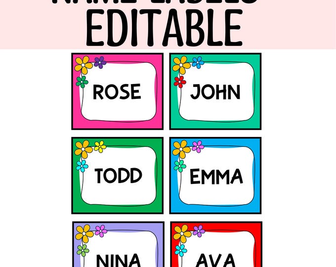 Printable Botanical Student Name Labels, Round Cubbies Labels, Boho ...