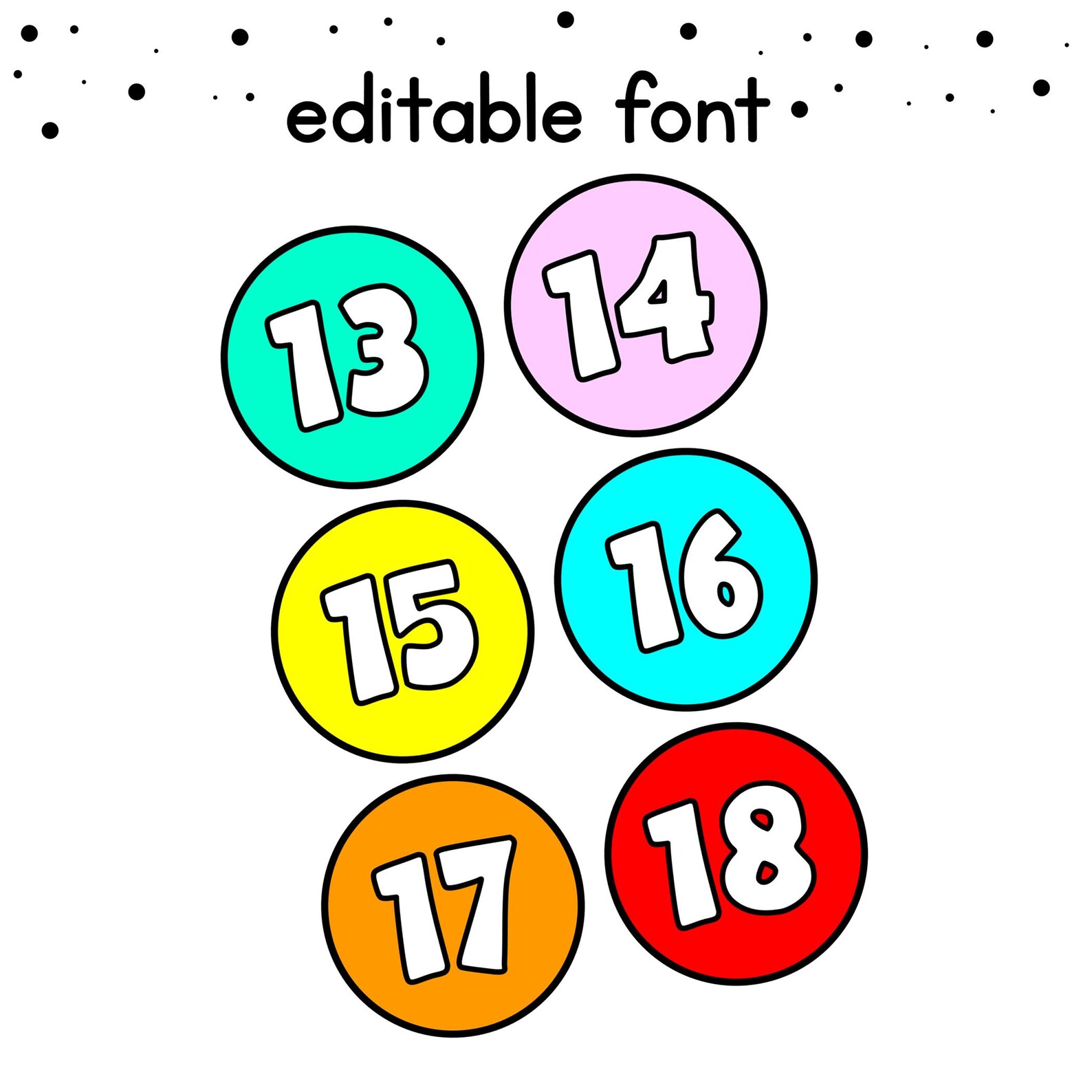 Printable Round Number Labels, Cubby Labels, Book Bin Labels, Number ...