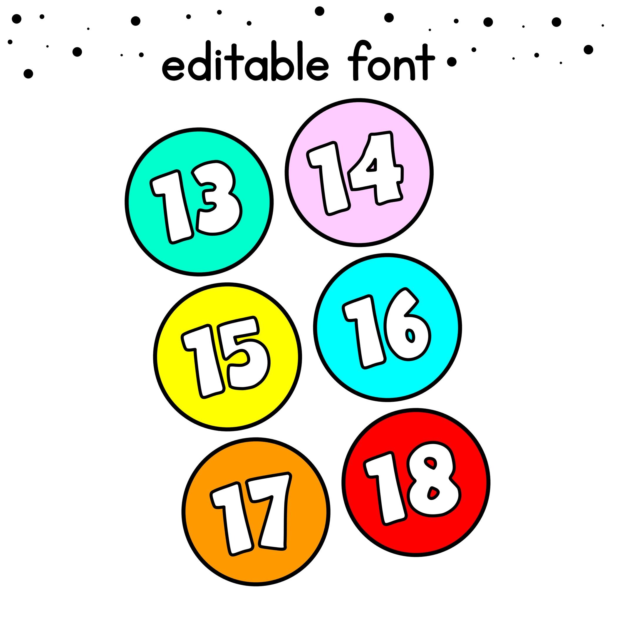 Printable Round Number Labels, Cubby Labels, Book Bin Labels, Number ...