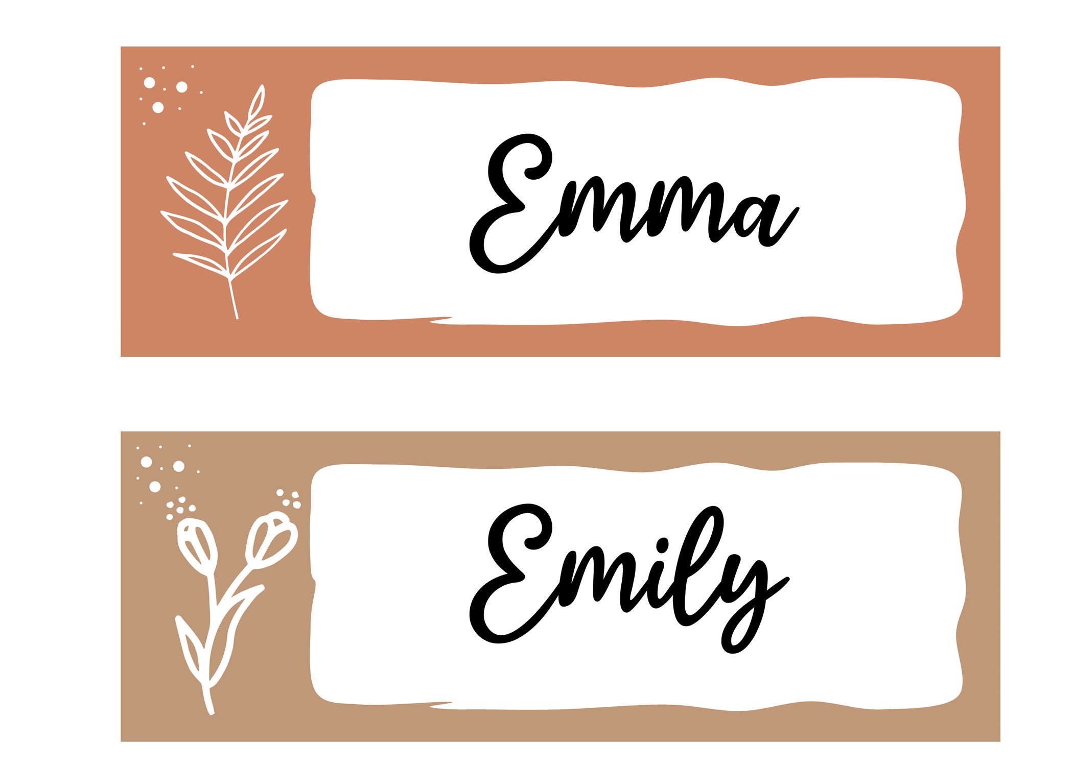 Boho Art Classroom Labels, Editable Student Name Tags, Botanical Name ...