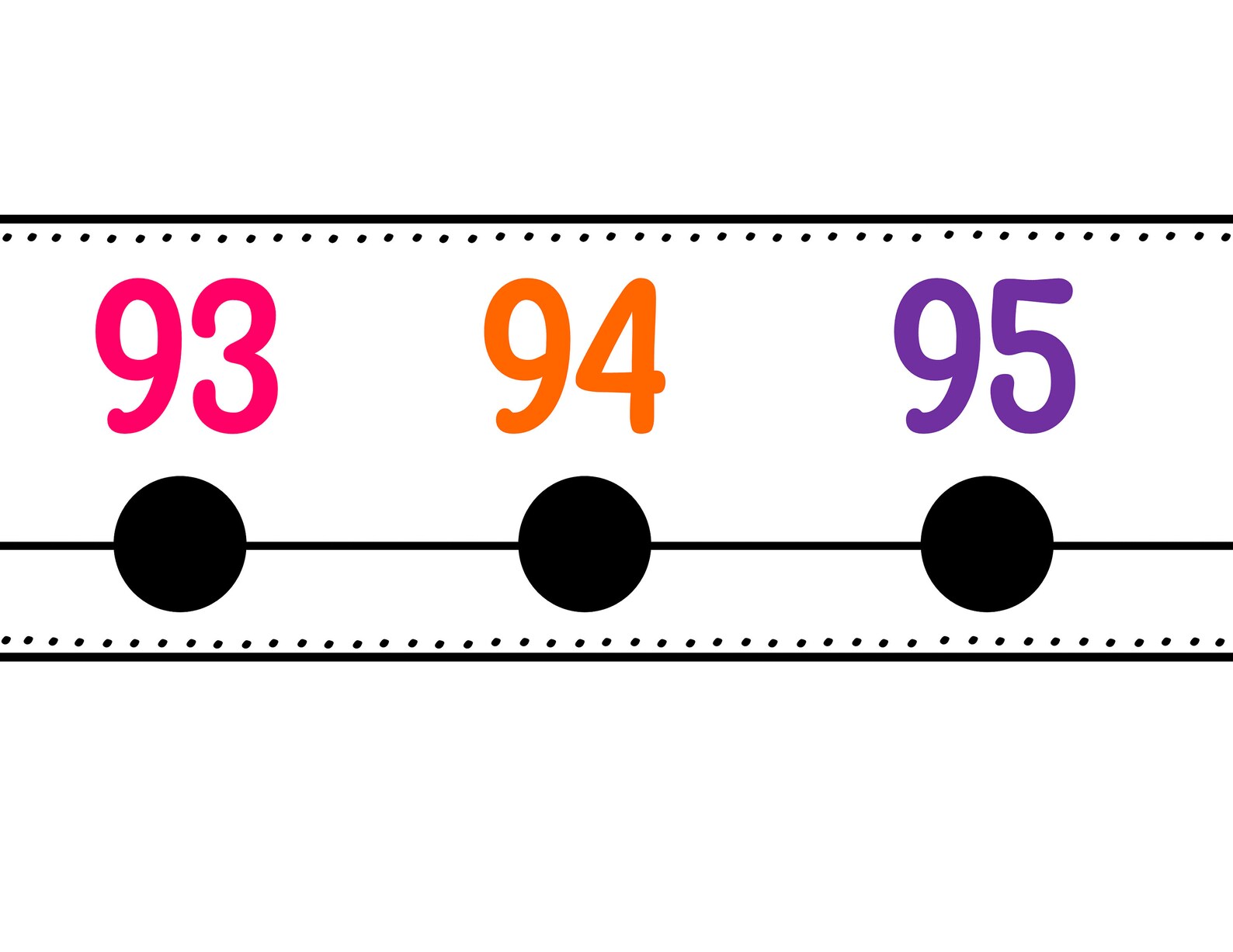 Black and Bright Large Number Line Wall Display,editable Classroom ...