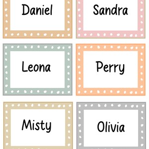 Printable Boho Spotty Student Name Labels, Classroom Labels, Nursery ...