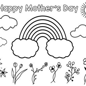 Printable Rainbow Mother's Day Coloring Worksheets,rainbow Coloring ...