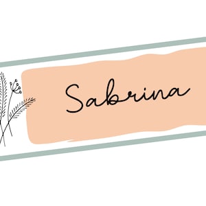Student Name Tags,leaves Classroom Labels, Boho Neutral Colors Name ...