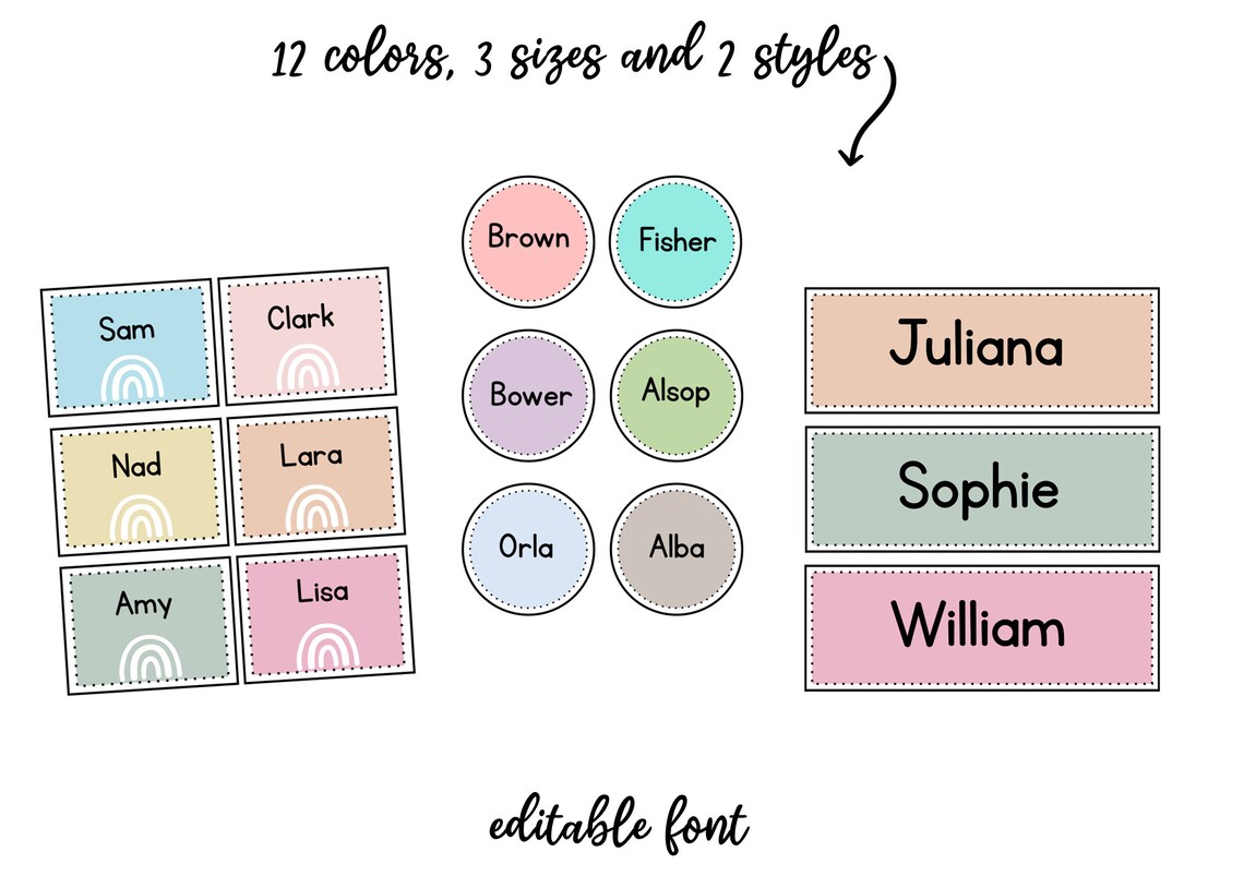 Classroom Labels Editable Student Name Tags, Back to School Labels ...