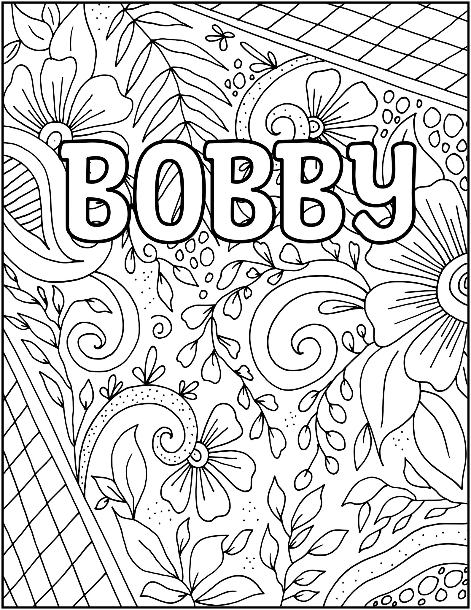 Personalized Name Coloring Pages, Floral Designs (PDF & PPTX) - Etsy