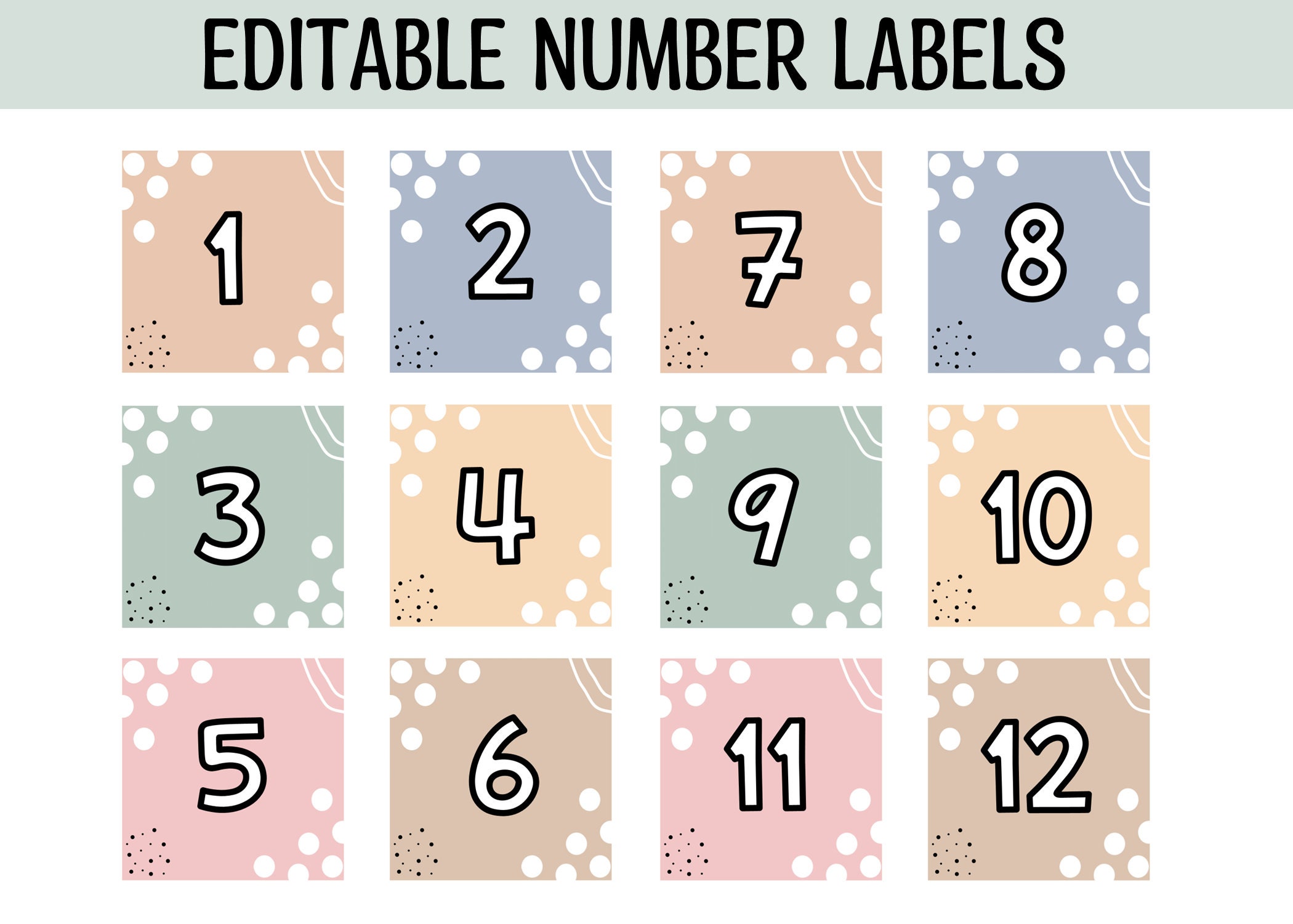Printable Number Labels Classroom Calendar Numbers Number - Etsy