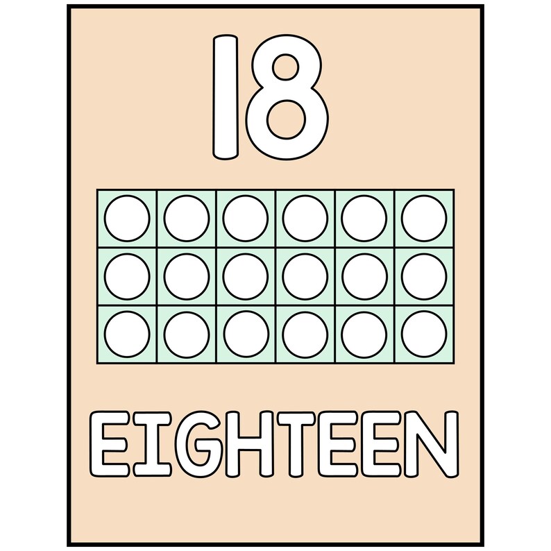 Printable Modern Calm Colors Classroom Number Posters Wall Display ...