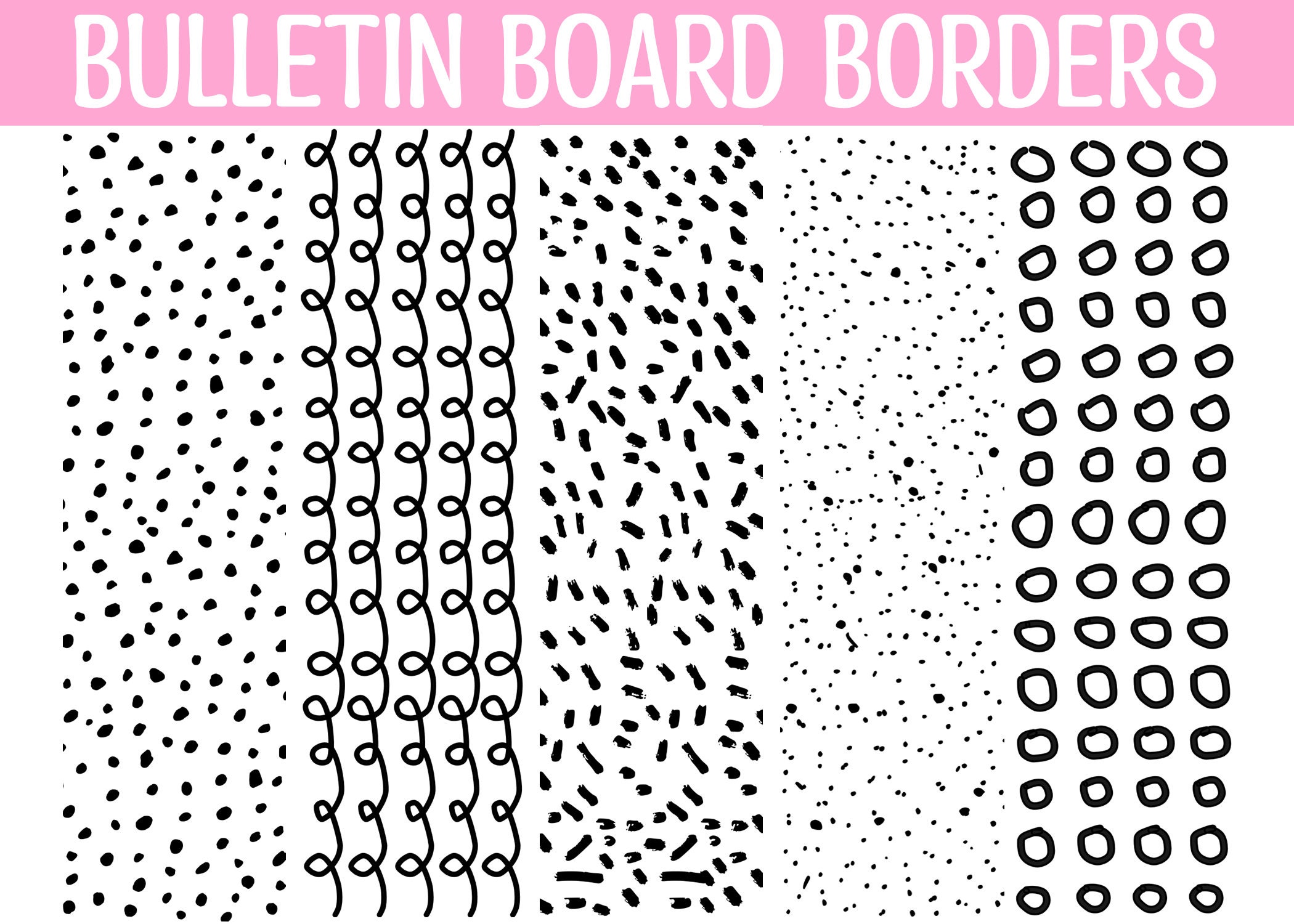 Printable Black and White Bulletin Board Borders, School Board Borders ...