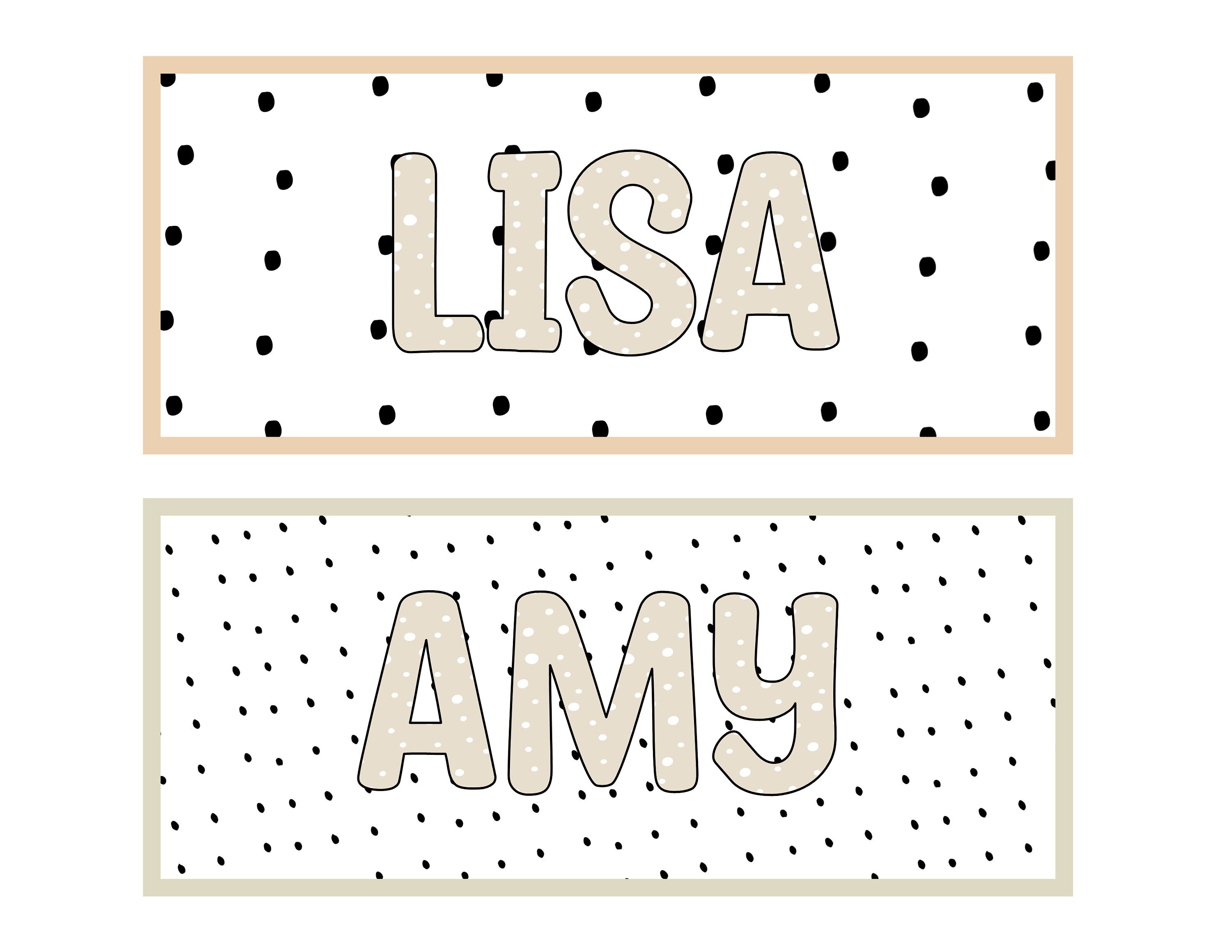 Printable Student Name Labels, Name Labels, Trolley Labels, Cubby ...