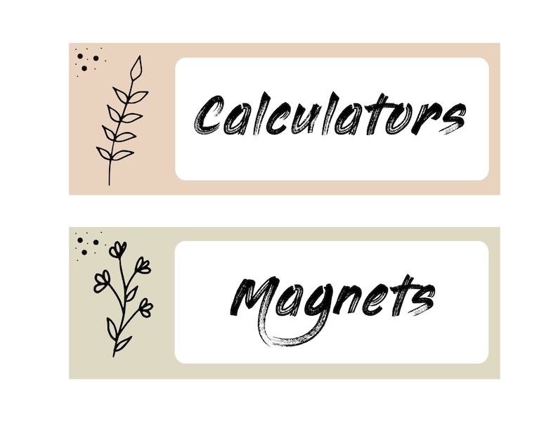 Student Name Tags,leaves Classroom Labels, Boho Neutral Colors Name ...