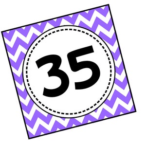 Printable Classroom Number Labels, Calendar Numbers, Bright Chevron ...