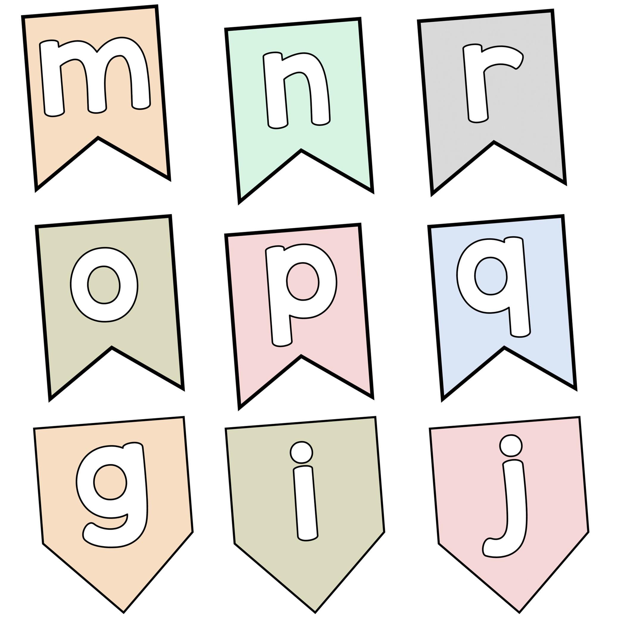 Printable Calm Colors Alphabet Bunting Banners, Editable Bunting Banner ...