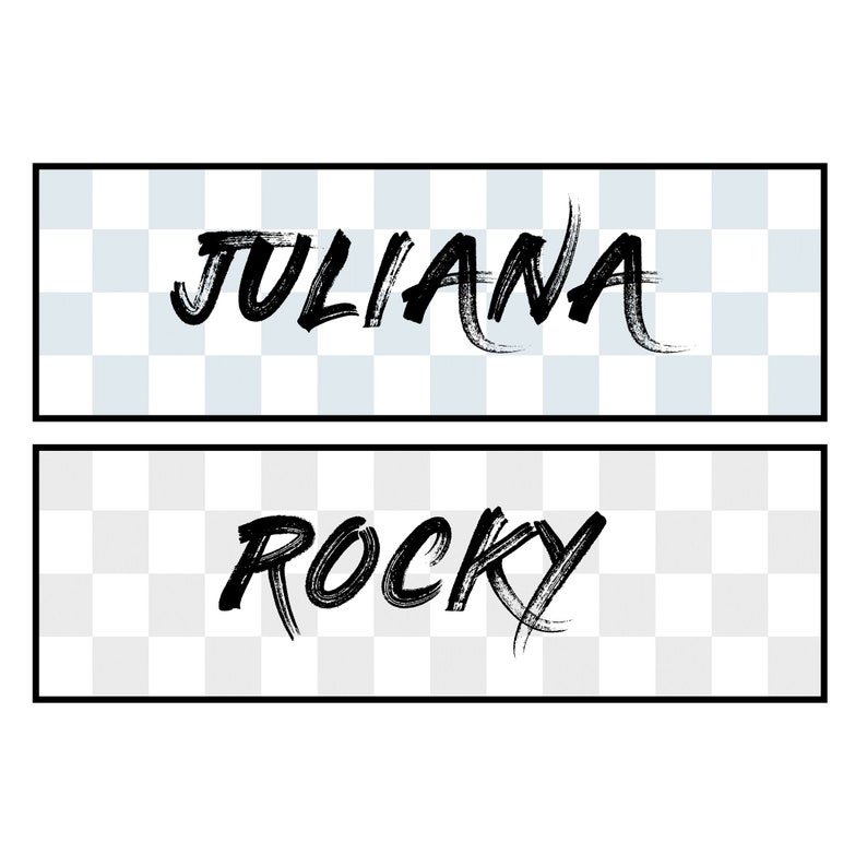 Printable Checkered Student Name Labels, Editable Classroom Labels ...