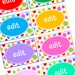 Polka Dots Labels, Printable Bright Name Labels, Student Name Tags ...