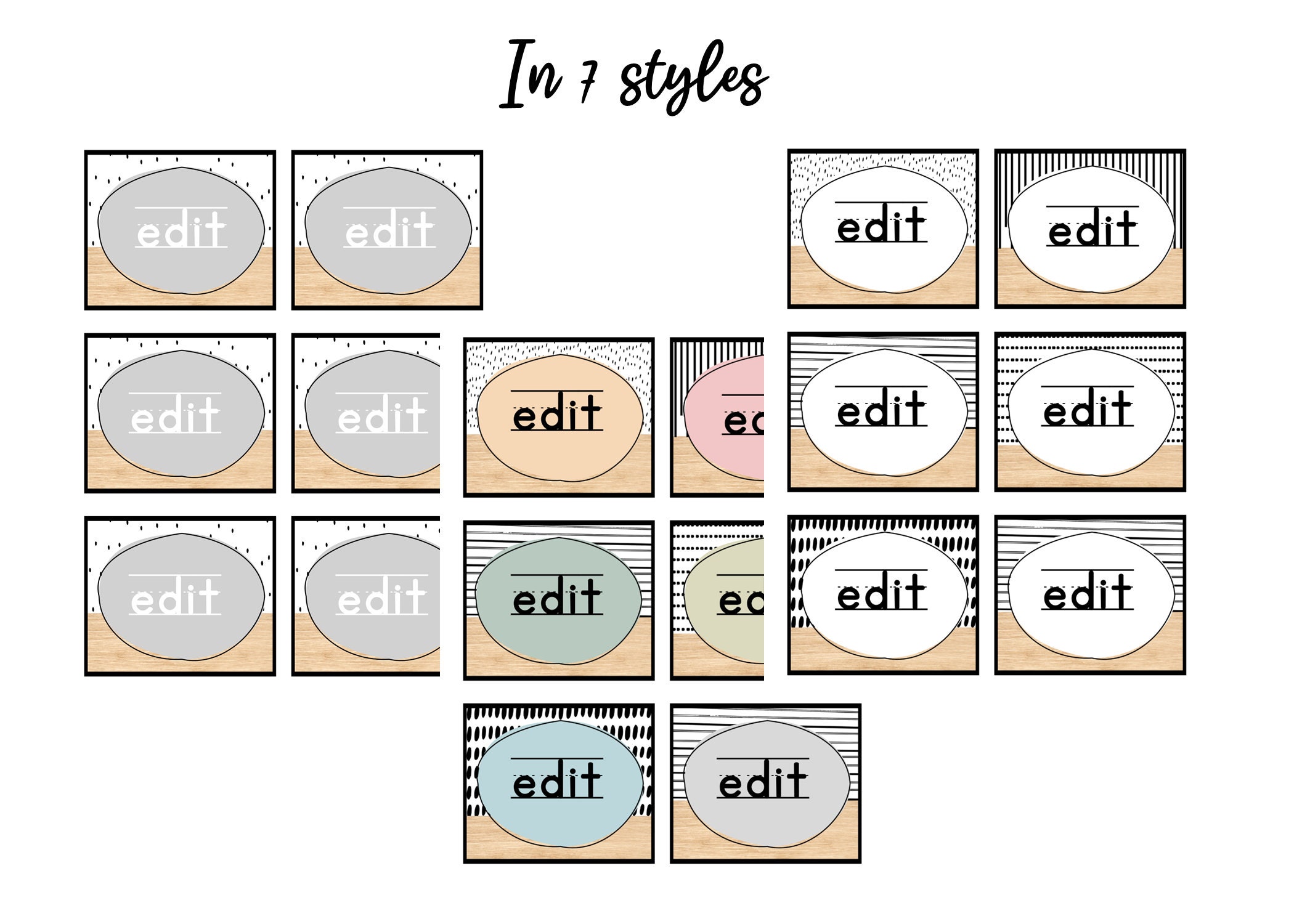 Printable Name Tags, Editable Boho Name Labels, Back to School Labels ...