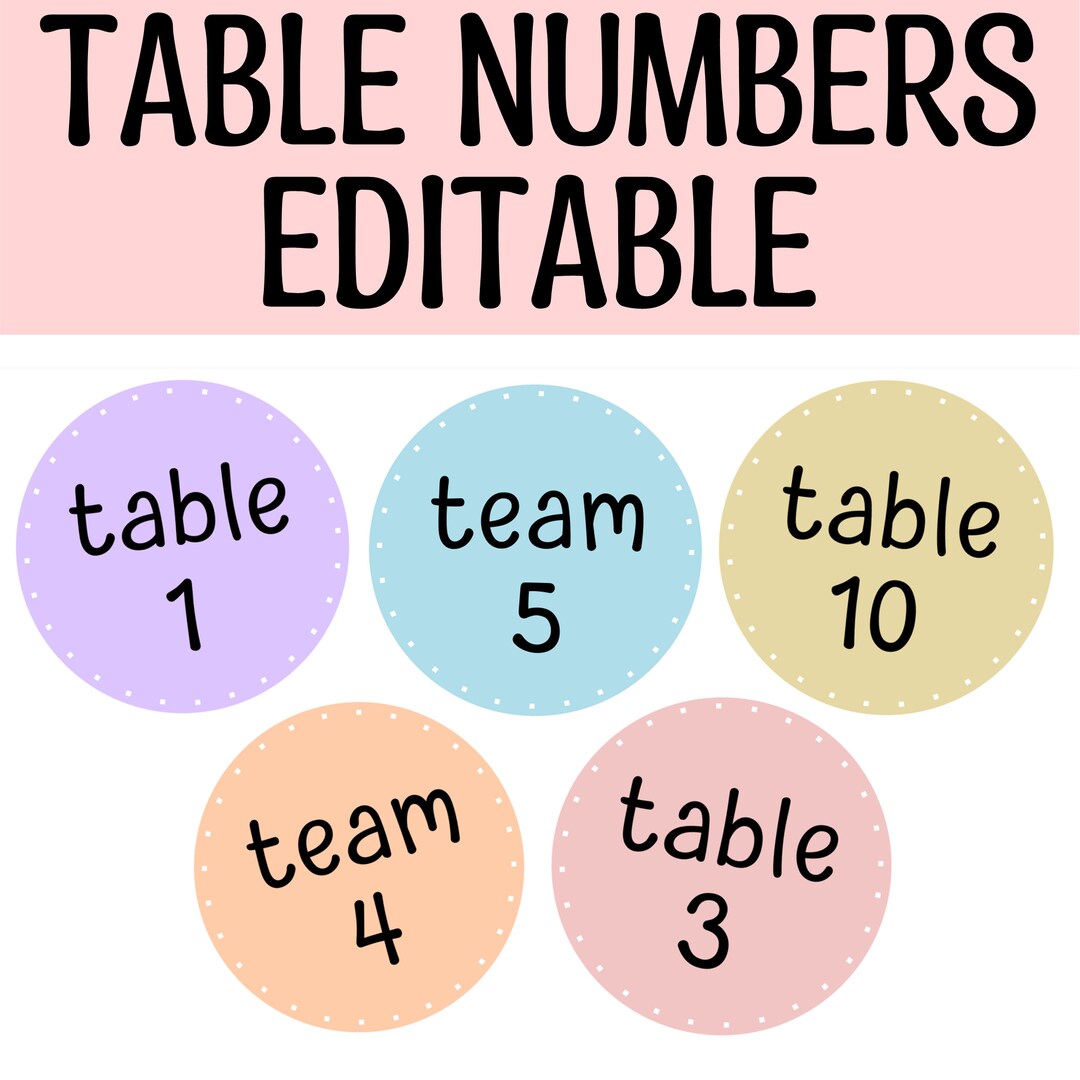 Boho Calm Colors Classroom Table Numbers, Table, Team and Group Numbers ...