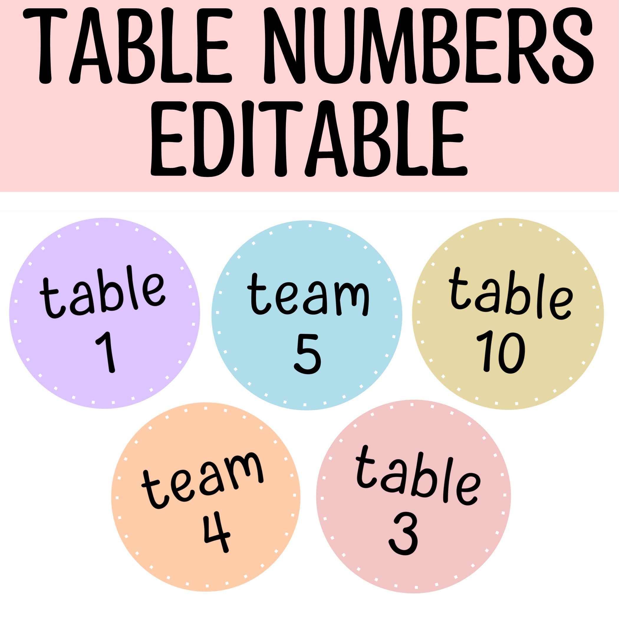 Boho Calm Colors Classroom Table Numbers, Table, Team and Group Numbers ...