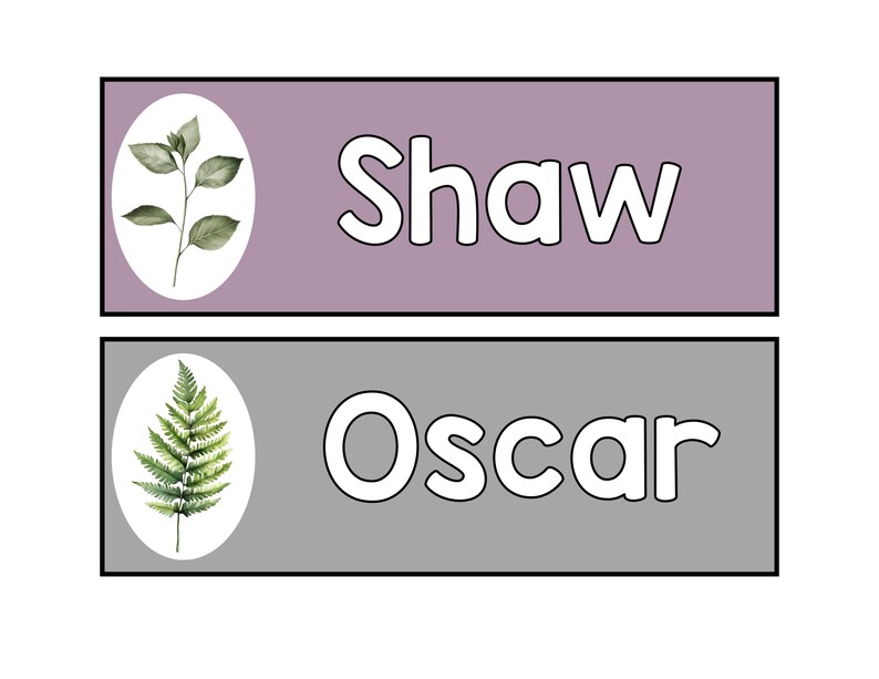 Printable Botanical Nametags, Classroom Labels, Spring Name Tags ...