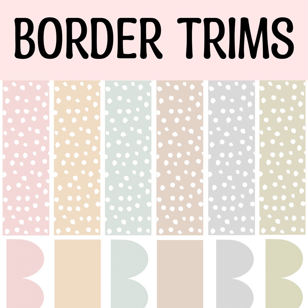 Printable Calm Colors Spotty Bulletin Board Borders, Classroom Borders ...