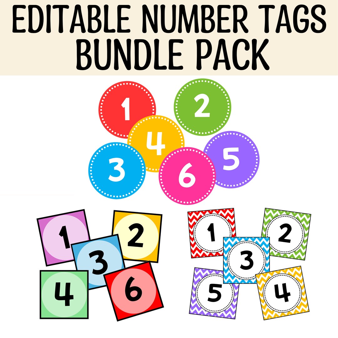 Printable Number Labels Bundle Pack, Classroom Number Labels, Back to ...