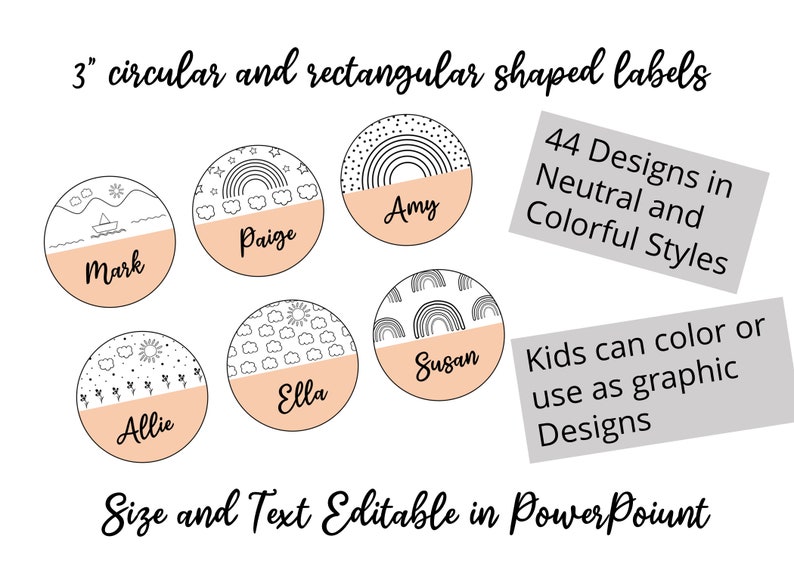 Student Name Tags, Classroom Labels, Neutral Student Labels, Boho ...