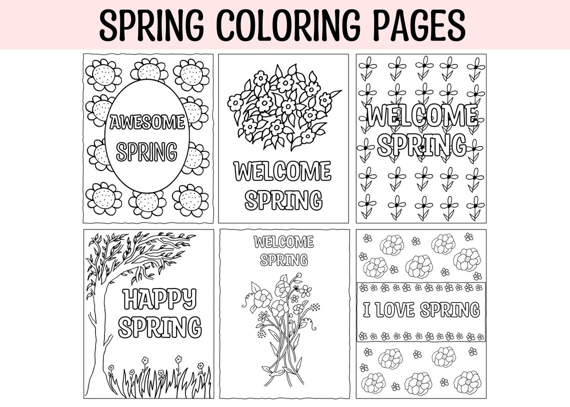 Printable Spring Coloring Pages, Welcome Spring Coloring Worksheets ...