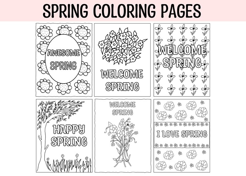 Printable Spring Coloring Pages, Welcome Spring Coloring Worksheets ...