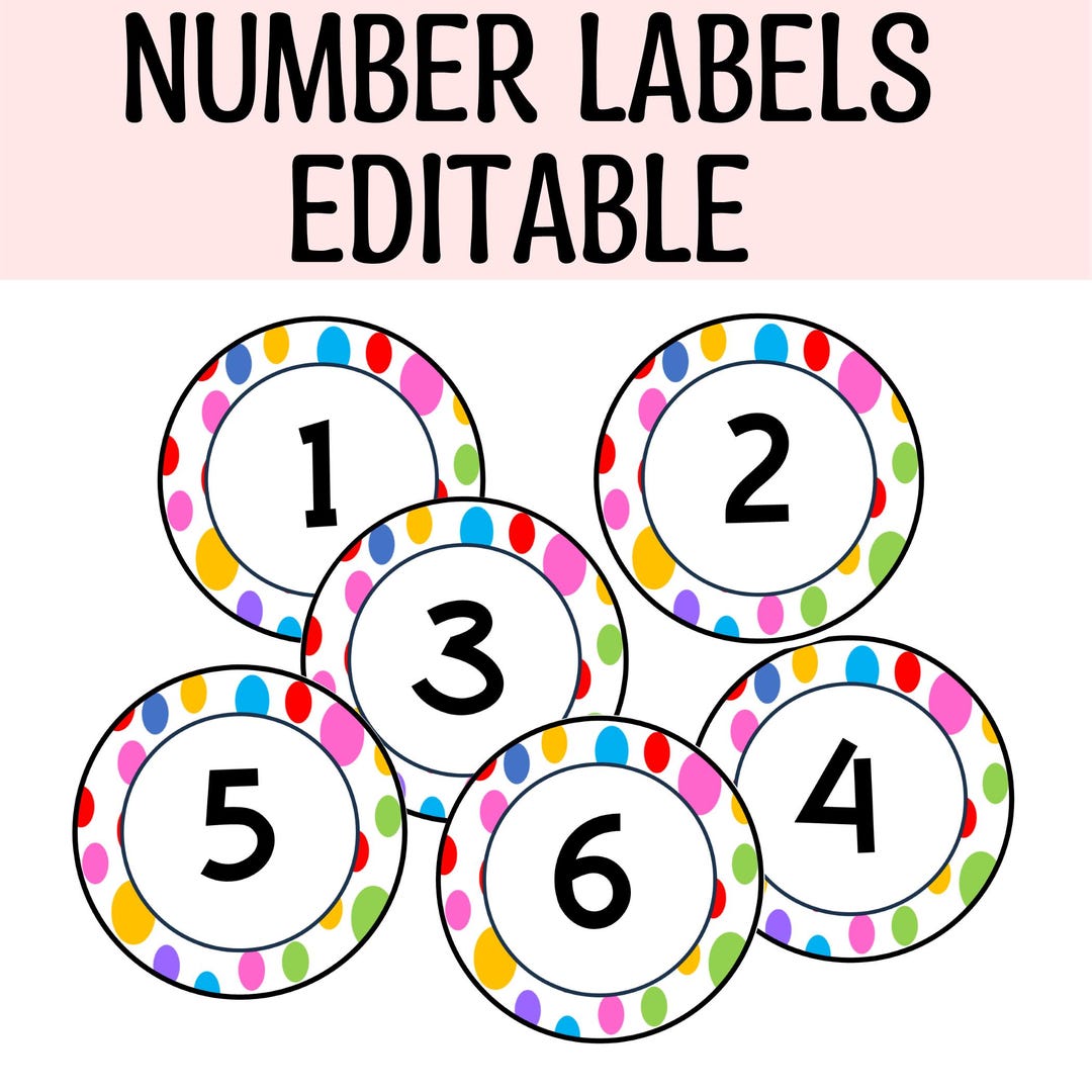 Printable Calendar Number Labels, Cubby Labels, Book Bin Labels, Number ...