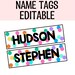 Printable Bright Polka Dots Name Labels, Editable Classroom Labels ...