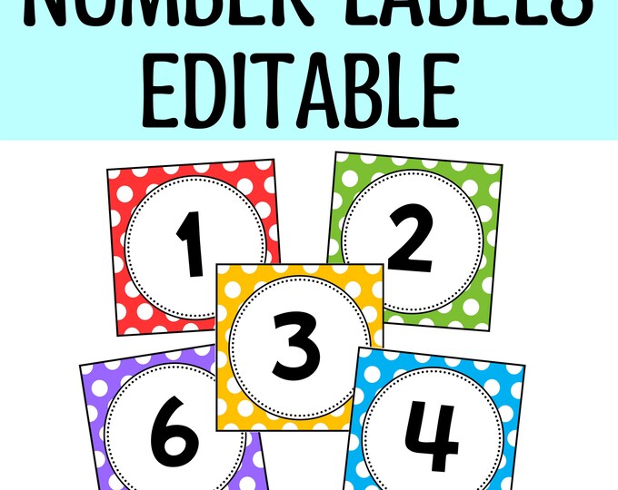Printable Classroom Number Labels, Calendar Numbers, Bright Chevron ...