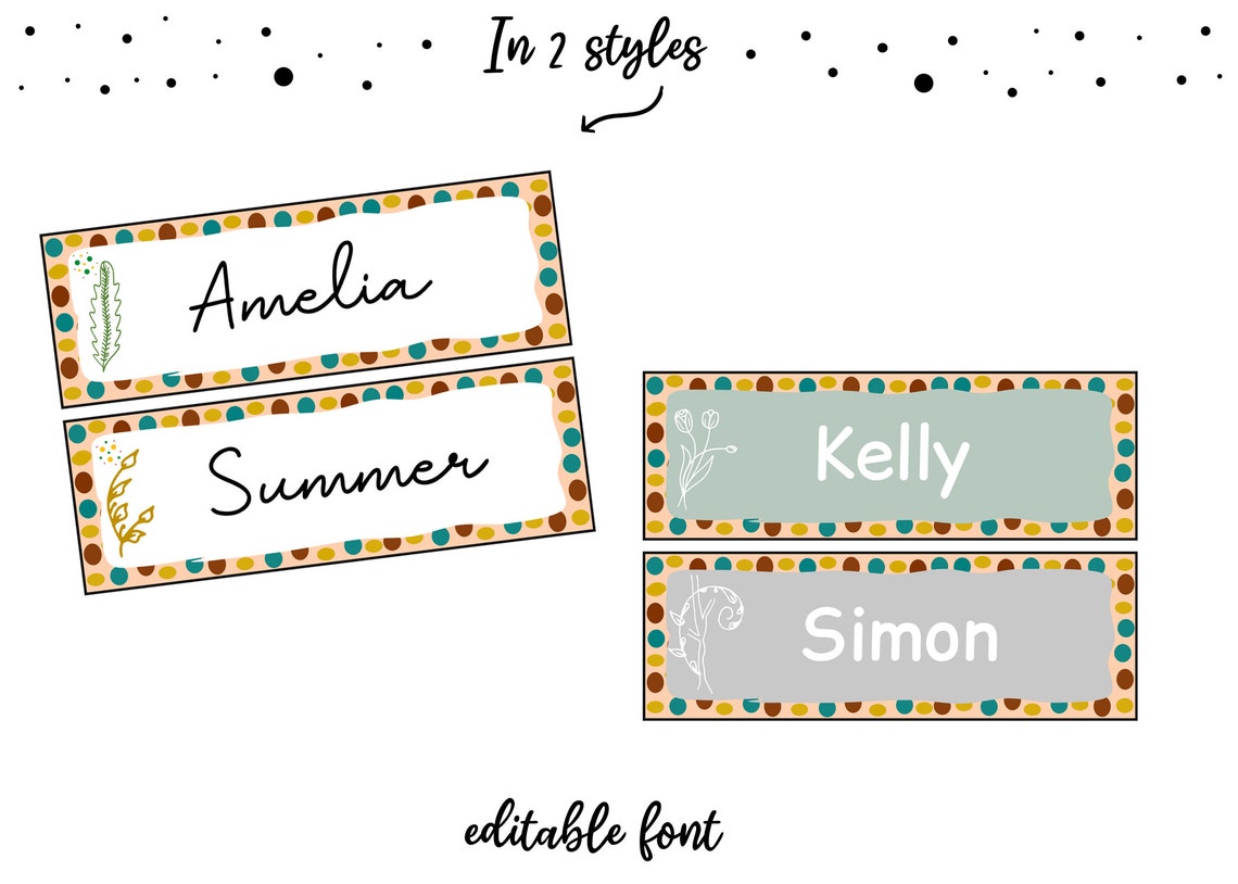 Printable Botanical Name Labels, Plant Based Classroom Labels, Boho ...