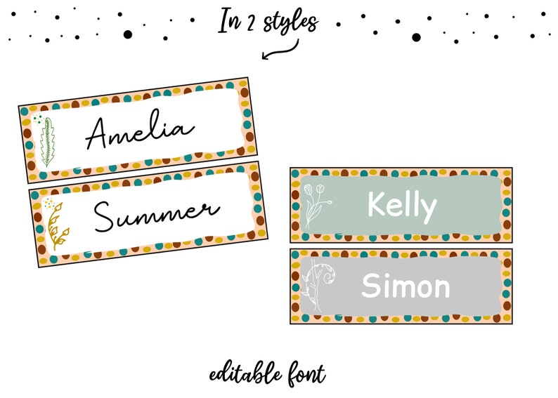 Printable Botanical Name Labels, Plant Based Classroom Labels, Boho ...