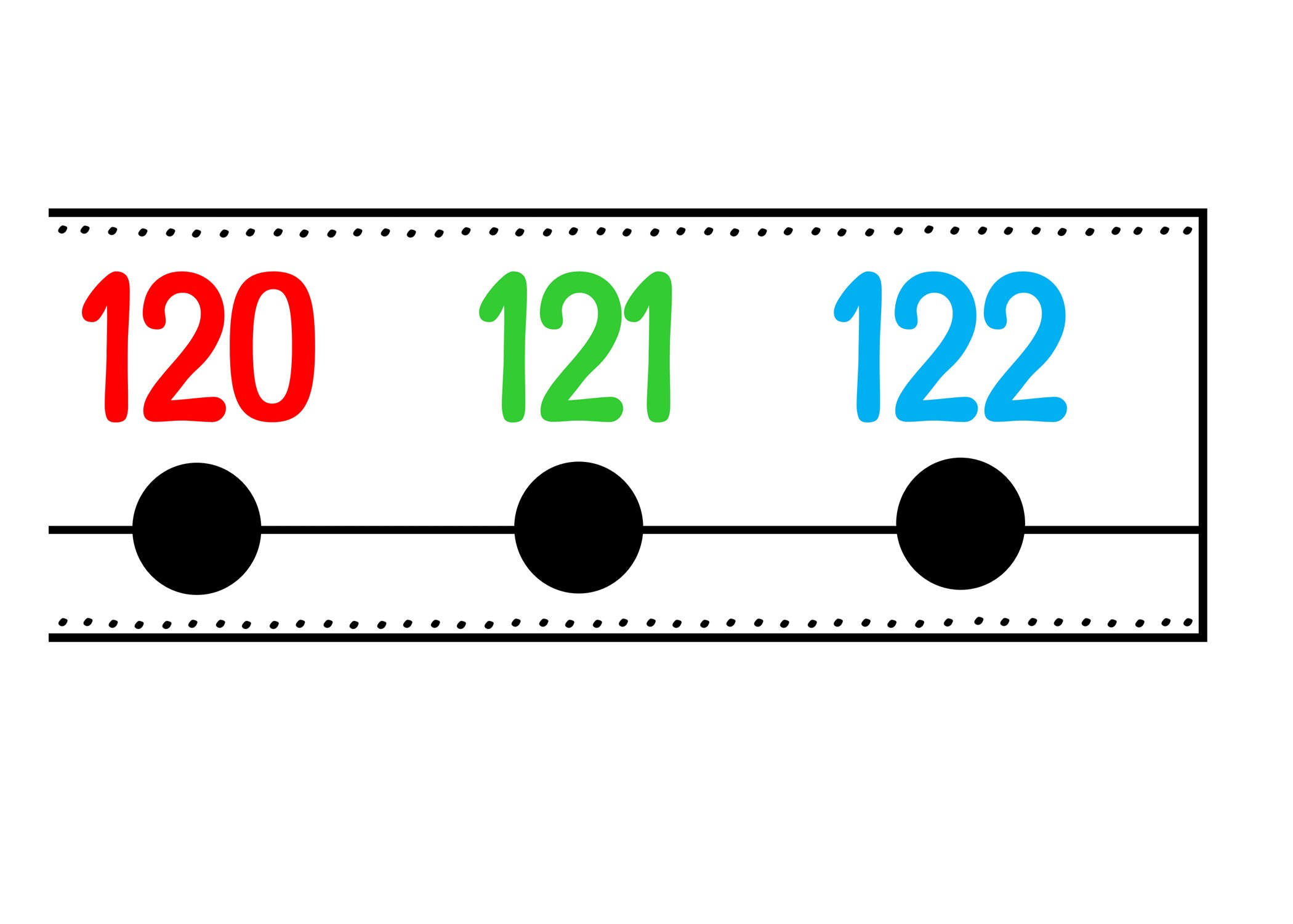 Black and Bright Large Number Line Wall Display,editable Classroom ...