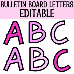 Printable Pink Bulletin Board Large Alphabet Letters, Alphabet Letters ...