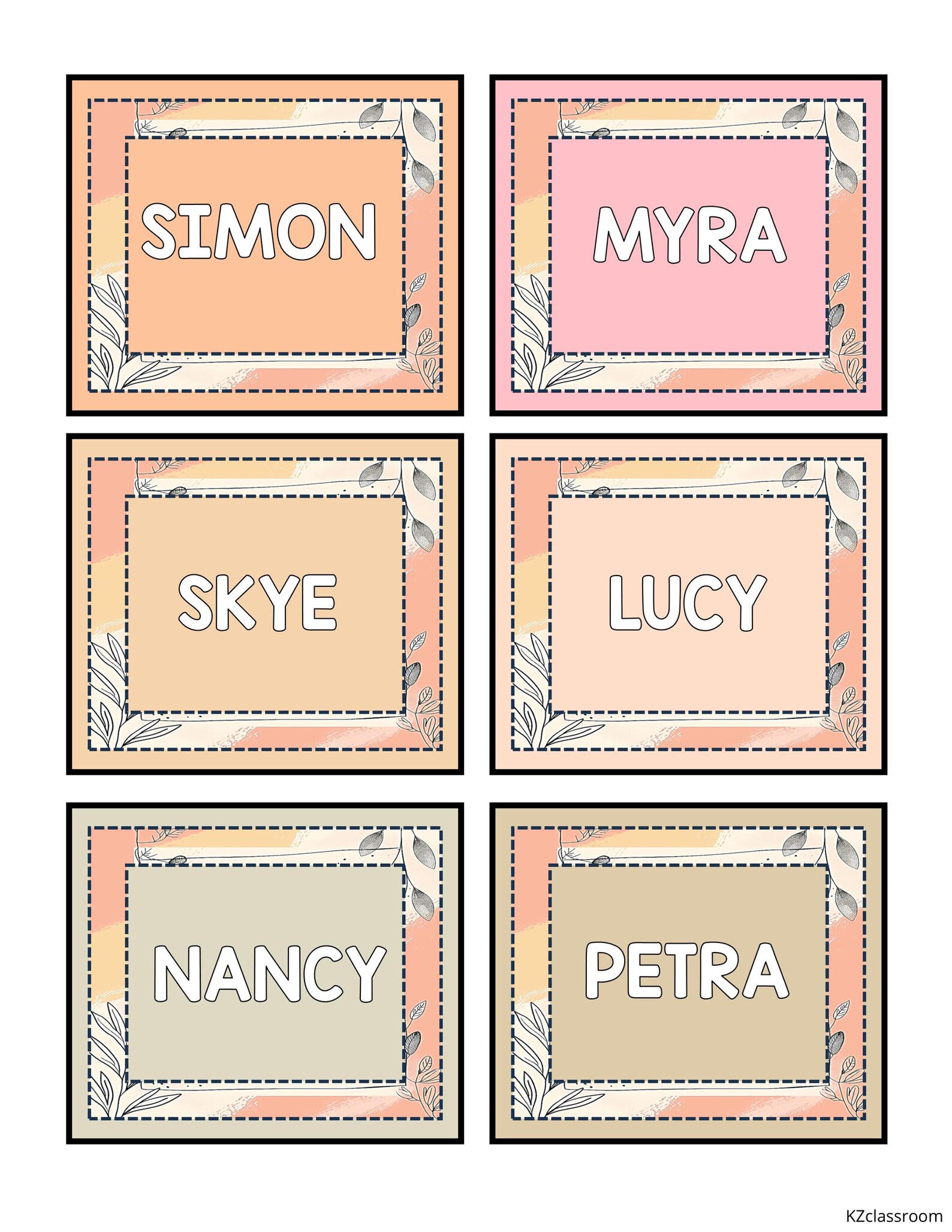 Printable Boho Neutral Name Labels, Editable Name Tags, Cubby Tags ...