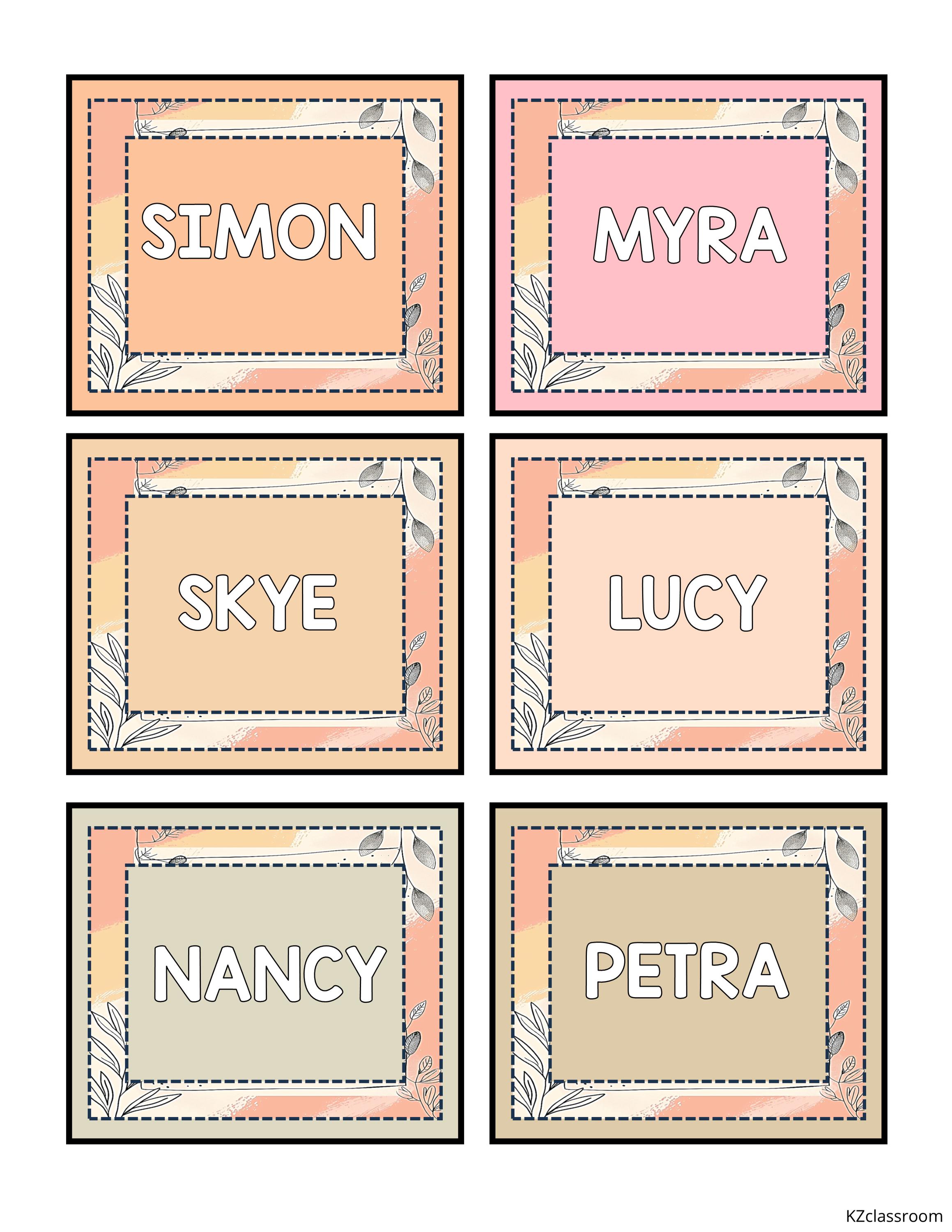 Printable Boho Neutral Name Labels, Editable Name Tags, Cubby Tags ...