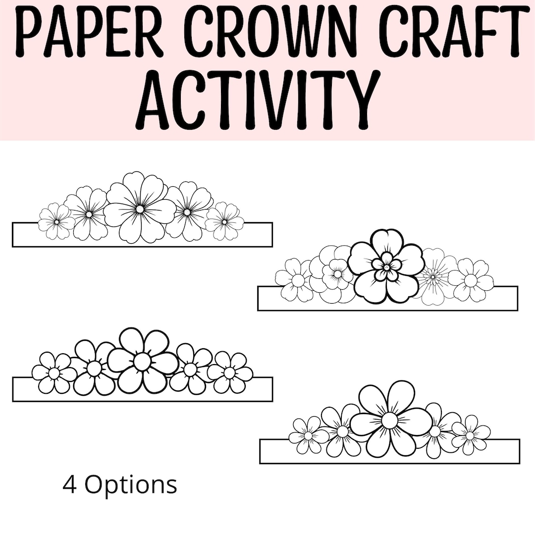 Spring Flower Paper Crown Craft Activity for Kids (PDF Download) - Etsy ...