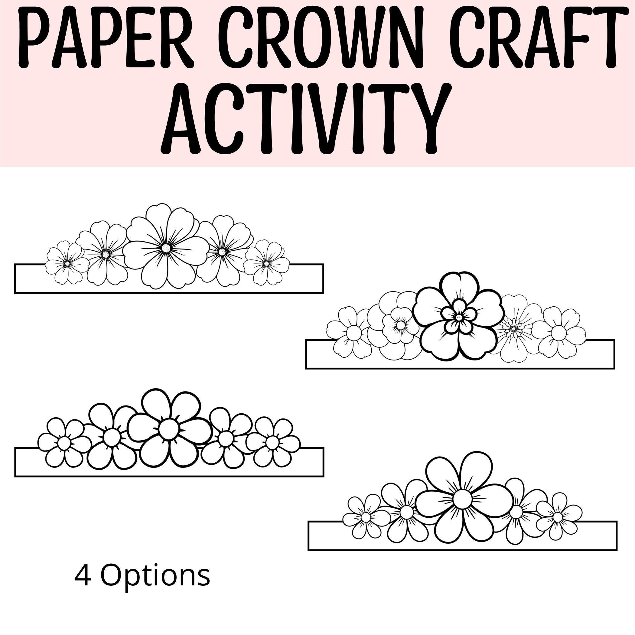 Spring Flower Paper Crown Craft Activity for Kids (PDF Download) - Etsy ...