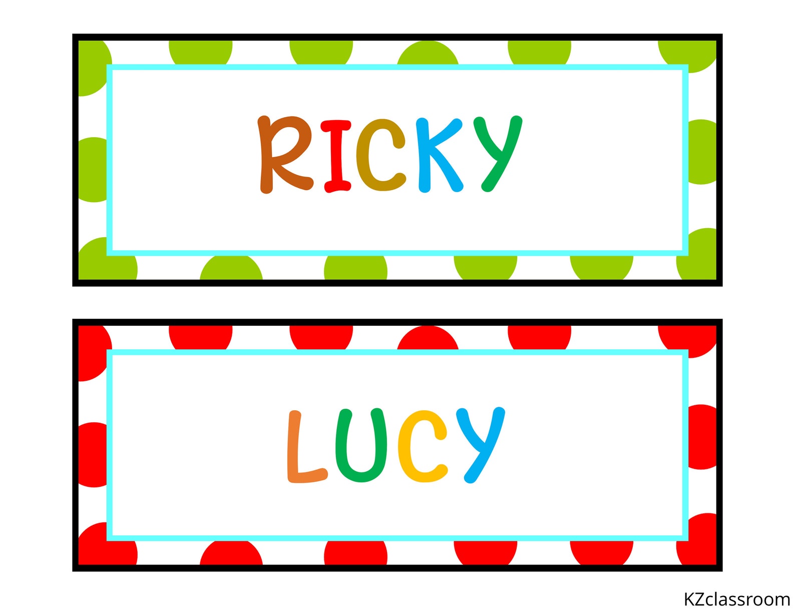 Polka Dots Name Tags, Editable Classroom Labels,cubbies Labels, Book ...